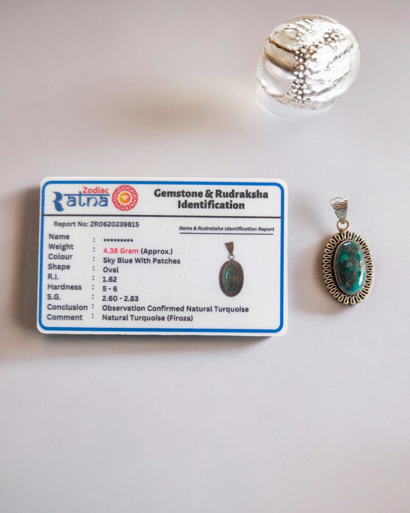 Buy Firoza Pendant Online - Original and Lab Certified
